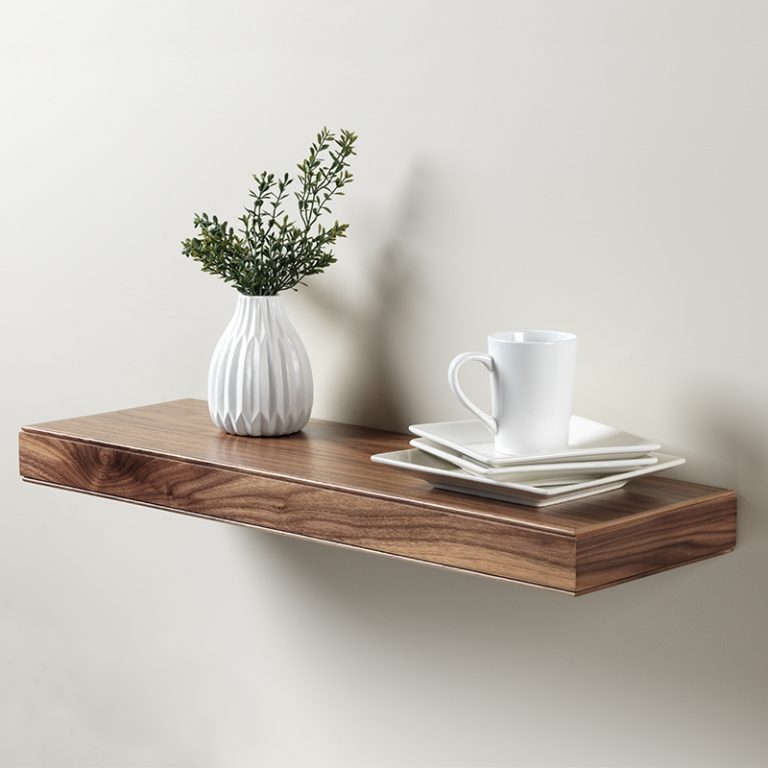 Walnut Natural Beaded Floating Shelf - Conestoga Wood