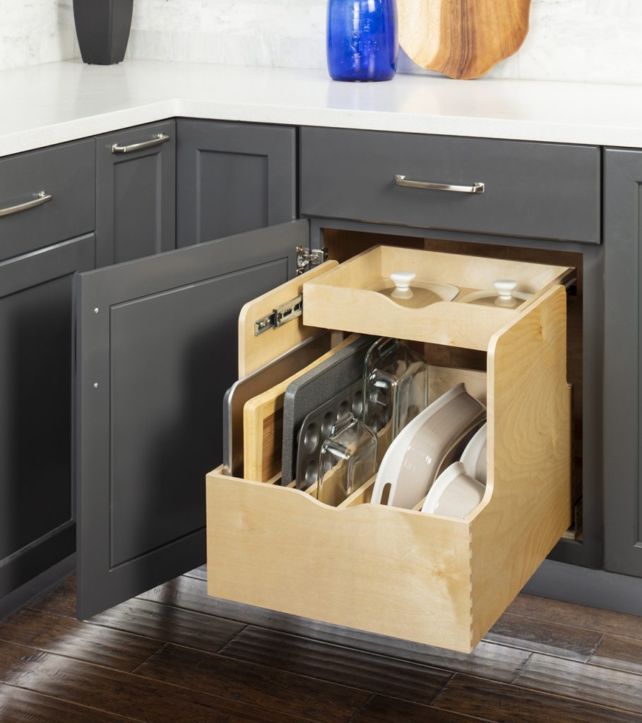 Double Drawer Cookware Roll-Outs | Conestoga Wood