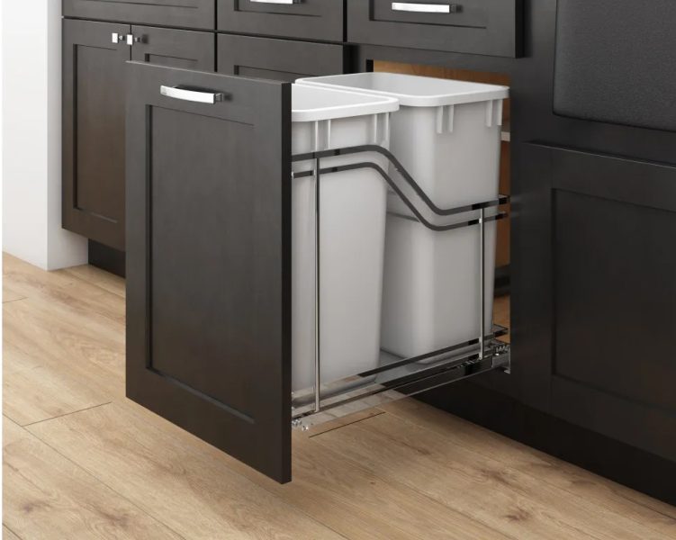 Ready-to-Install Metal Base Trash Can Pull Outs | CWS