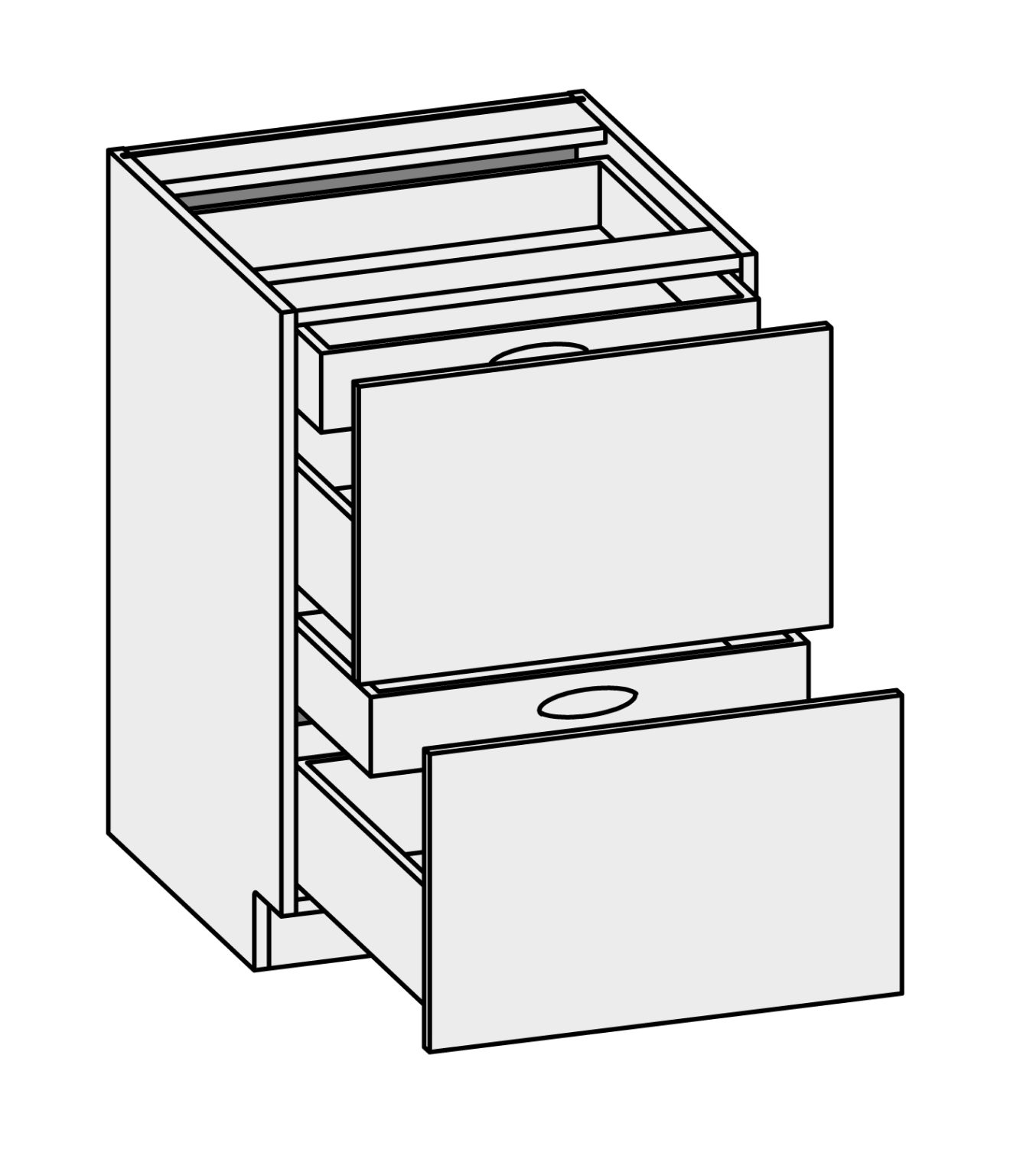 Vesta B2DRO/CSB2DRO - Premium Base Two Drawer Roll-Out