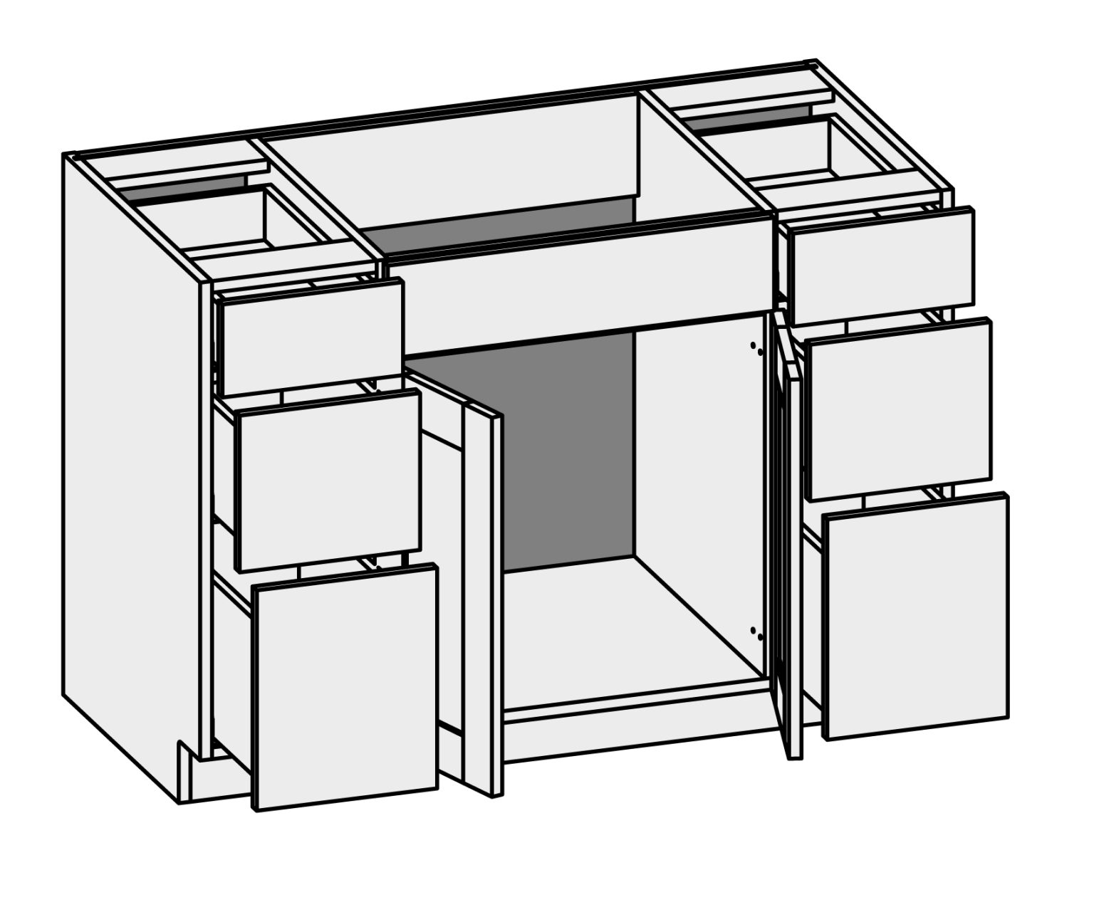 RTA Vanity Cabinets | Vesta Full Access Options